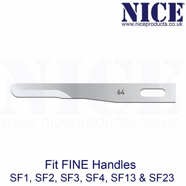 25 x NICE FINE 64 Sterile Stainless Steel Chisel Blades FS64 for Plast ...