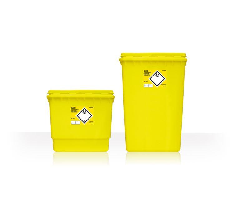 30 Litre Clinical Waste Yellow Sharps Container (Pack of 2 ...
