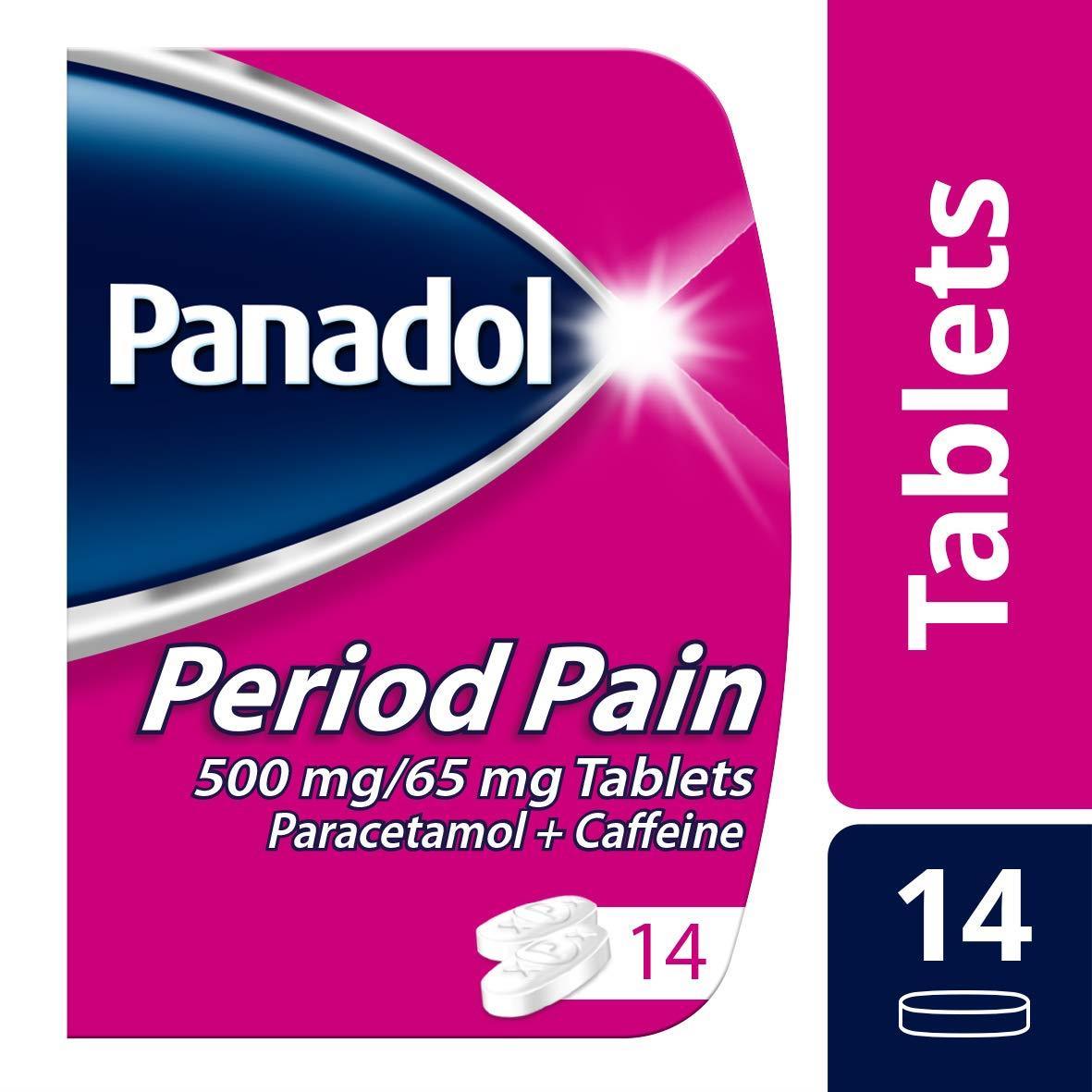 Panadol Period Pain Paracetamol Caffeine Tablets (14 Tablets ...