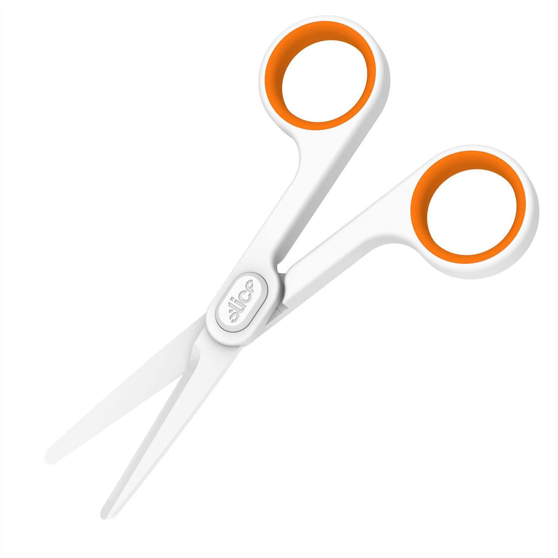 Slice 10544 Small Scissors Rounded Tip White/Orange – HandyProducts.co.uk